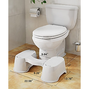 Pipishell Toilet Stool, 7” Bathroom Stool for Toilet, Detachable Toilet Potty Step Stool for Adults and Kids, Ergonomic Toilet Footstool with Non-Slip Pad, PITS01