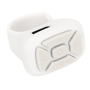 Phone Remote Control Shutter, Smart Phone Remote Control Page Turner Multifunctional Often Used for Reading Novels (White)