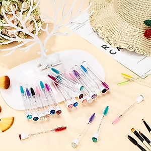 200 Pieces Mascara Wand Tube Set 100 Pcs Lash Spoolies for Eyelash Extensions 100 Pcs Diamond Empty Mascara Brush Disposable Colorful Eyebrow Applicator Makeup Tool, Mix Color (Lovely)