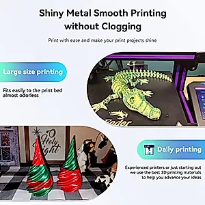 NAGA Shiny Silk PLA Filament, High Gloss Metal 3D Printer Filament, 1kg Spool(2.2lbs), Dimensional Accuracy +/- 0.02 mm, 1.75mm (Silk Gold)