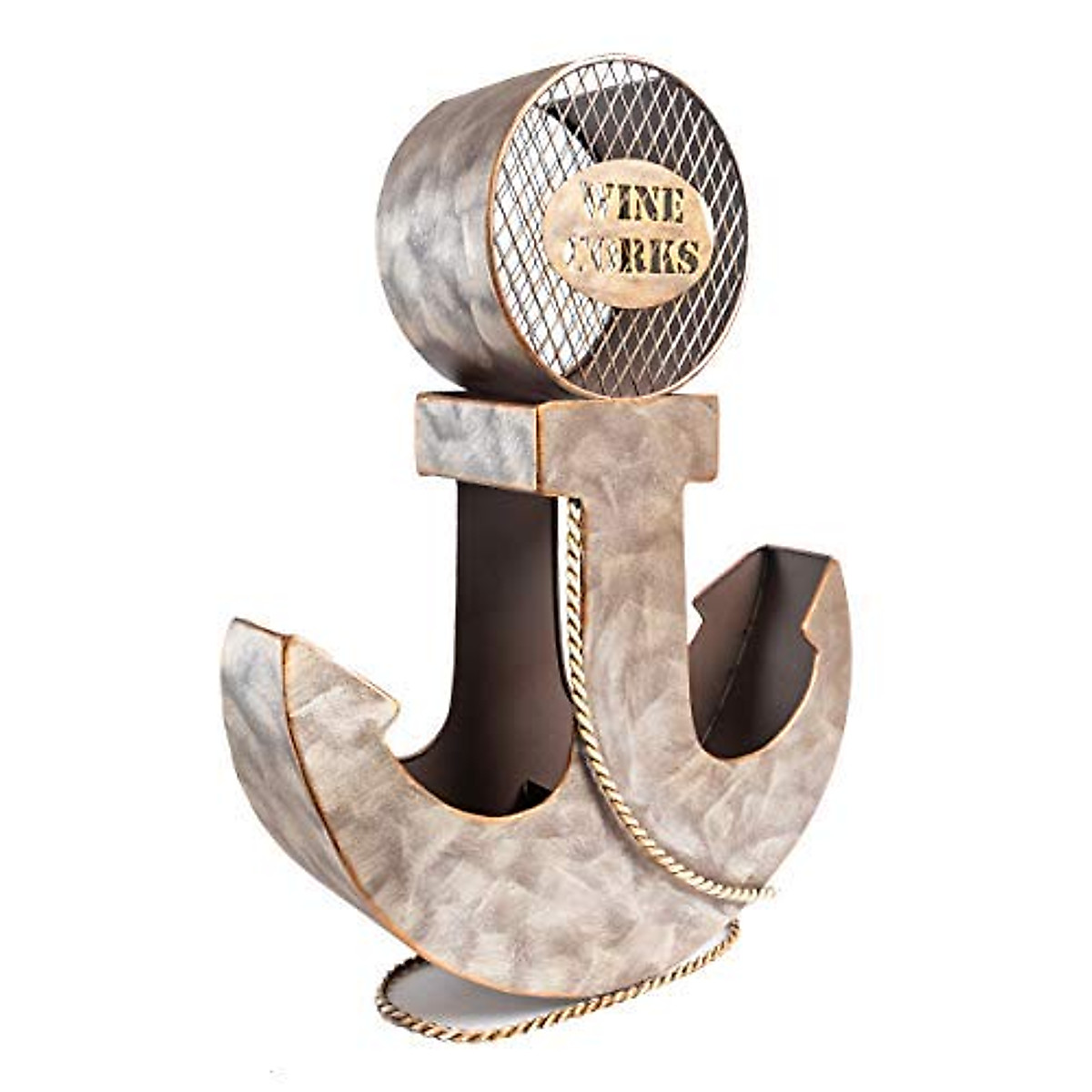Anchor Shaped Wine Rack with Wine Cork Holder