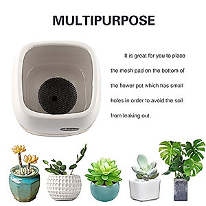 shemist 100PCS Pot Hole Mesh Pad, Bonsai Pot Bottom Grid Mat Mesh, Plant Drainage Screens Gasket, Round Drainage Mesh Hole Screens Keep Soil from Flowing Away, 2 Inch