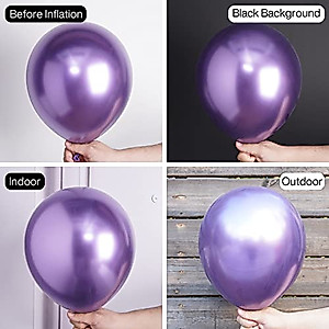 PartyWoo Metallic Purple Balloons, 130 pcs Purple Balloons Different Sizes Pack of 18 Inch 12 Inch 10 Inch 5 Inch for Balloon Garland as Birthday Decorations, Party Decorations, Wedding Decorations