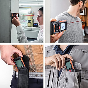 Laser Measure Mute Distance with 2 Bubble Levels, Measure Distance, Area and Volume HD50