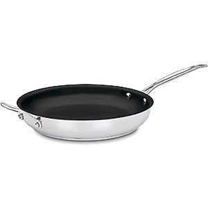Cuisinart 722-30HNS Chef's Classic Stainless Nonstick 12-Inch Open Skillet with Helper Handle
