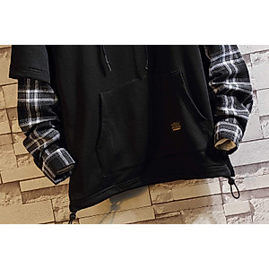 GURUNVANI Japan Style Patchwork Hoodies Men Characters Streetwear Hoodie Men Sweatshirt