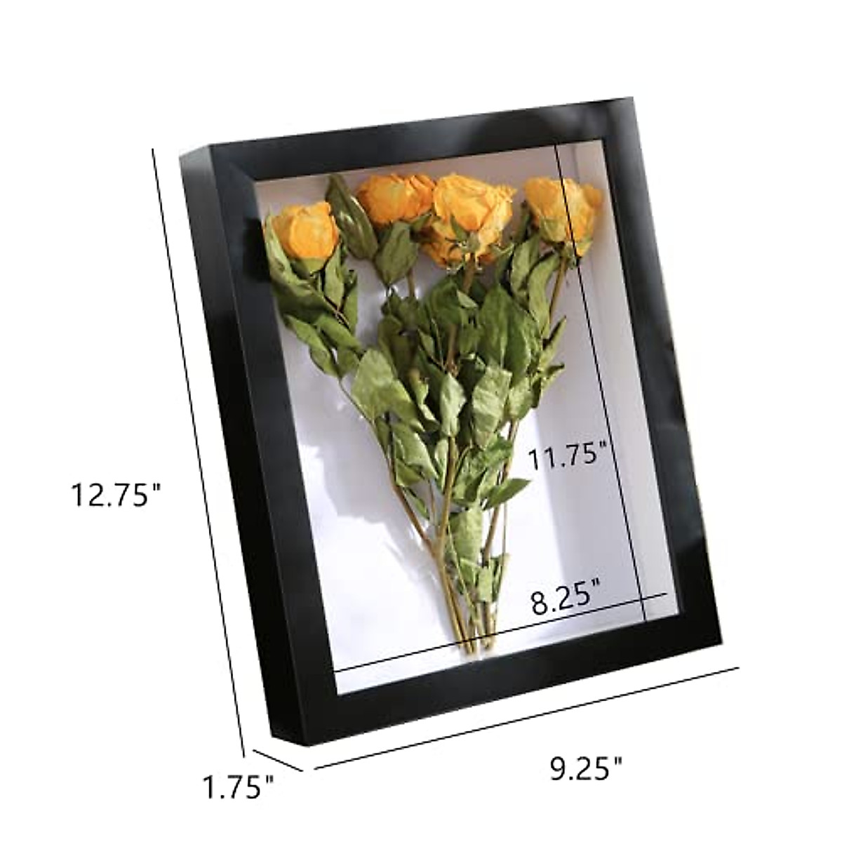 Shadow Box Picture Frame,Frame for Dried Flowers,1.2" Deep Hollow Display Frame,Graduation Cap Shadow Box for Wall and Tabletop Display Bouquet Mementos Medals Photos Memory Box (8.25X11.75)