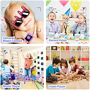 4G Kids Smart Watch with GPS Tracker and Calling, HD Touch Screen Kids Cell Phone Watch Combines SMS, Voice, Video Call, SOS, WiFi, Face Unlock Function, GPS Tracking Watch for Kids Boys Girls 3-15