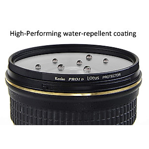 Kenko Camera Lens Protector PRO1D Lotus Protector 58mm, Multicoated, Water-Repellent, Low-Profile, 399323