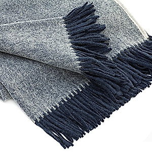 spencer & whitney Blanket Throws Wool Blanket Denim Blue Wool Throw Blanket Australian Cashmere Wool Throws Lightweight Blanket Throws for Couch