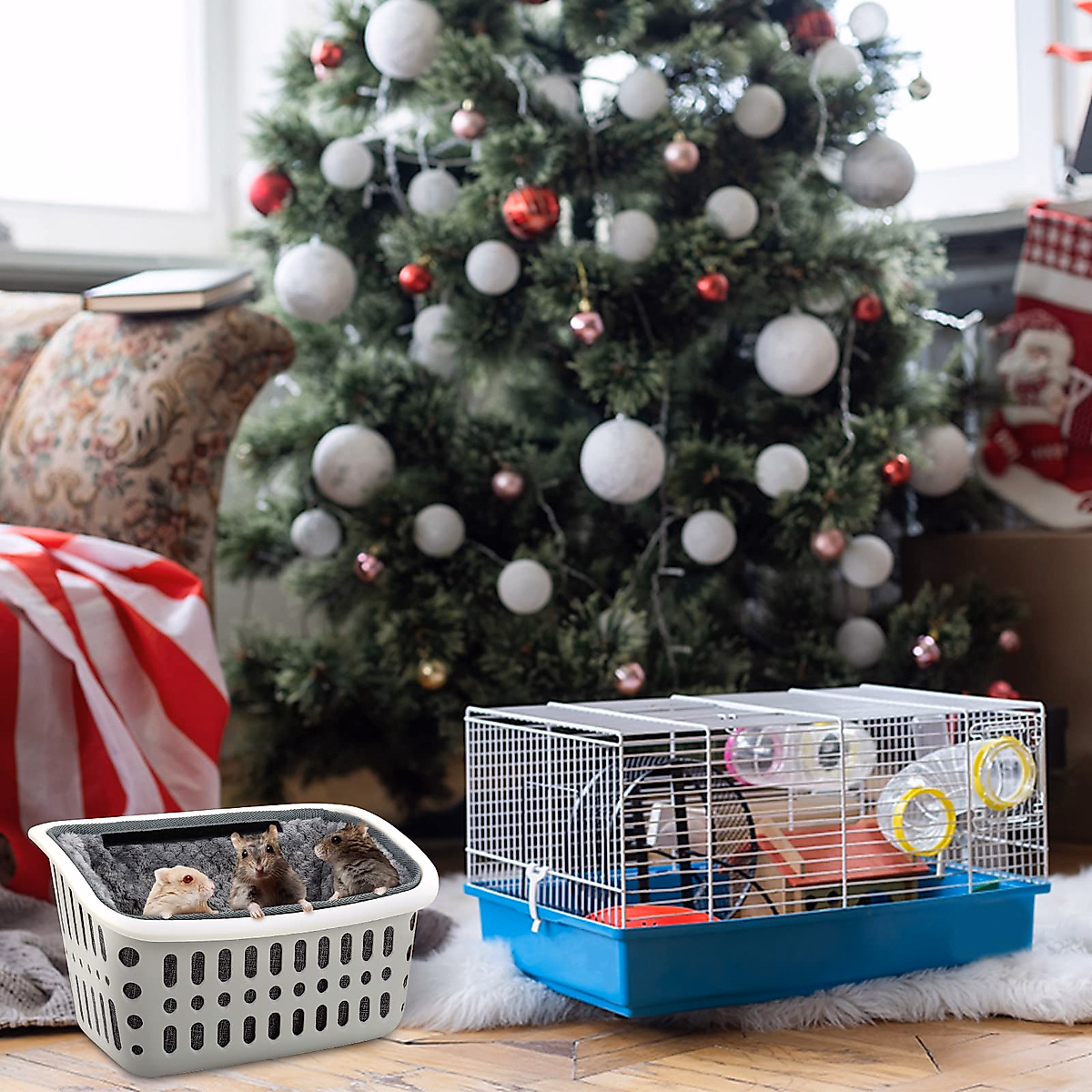 tangtty Ferret Rat Hammock 2 PCS Ferret Cage Accessories Washable Rat Hammock on Ferret Cage Soft Hiding Playing Sleeping Guinea Pig Hammock for Ferrets, Rat, Sugar Glider, Squirrel, Guinea Pig.