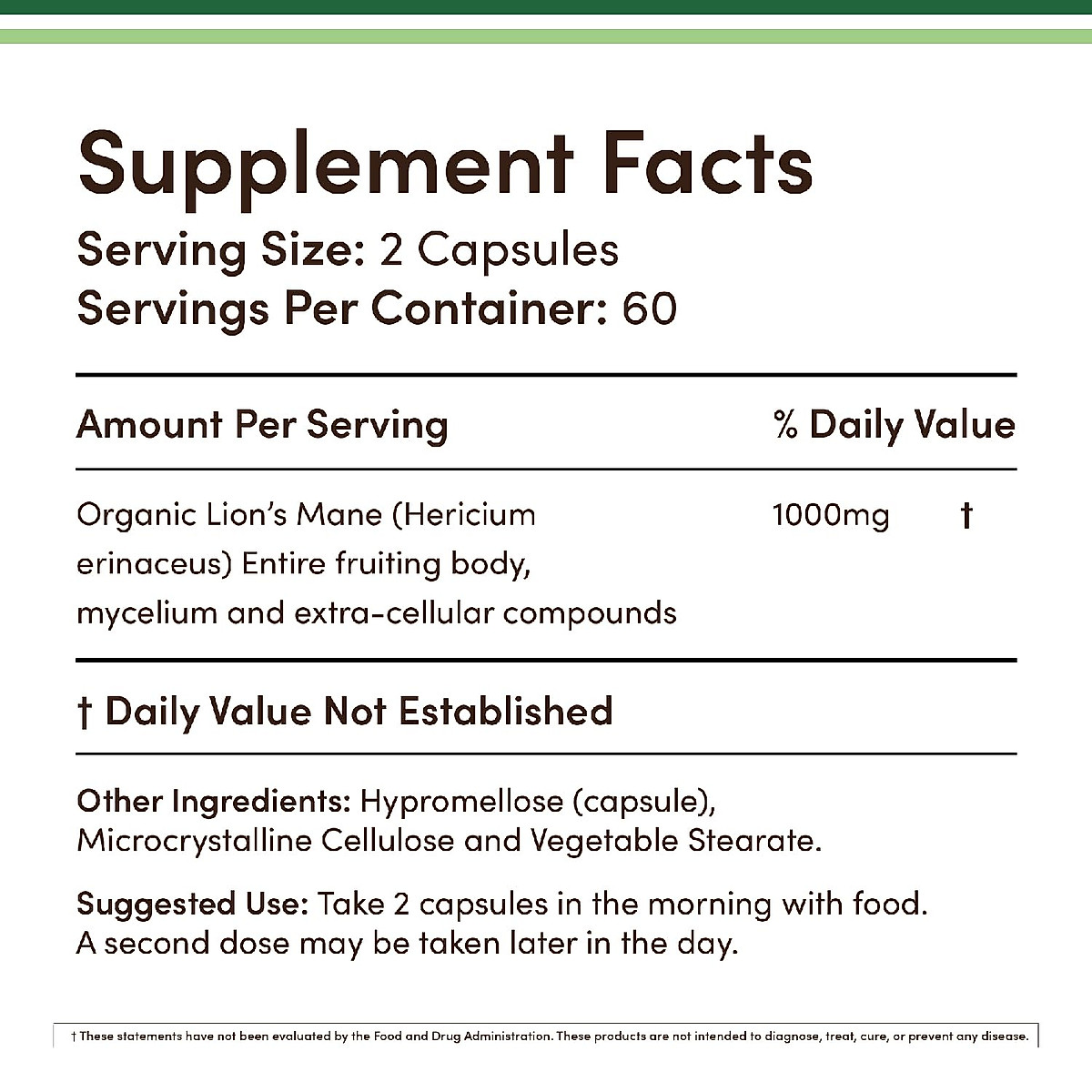 Lions Mane Supplement Mushroom Capsules (Two Month Supply - 120 Count) Lions Mane Mushroom for Brain Support and Immune Health (Third Party Tested, Grown and Encapsulated in The USA) by Double Wood