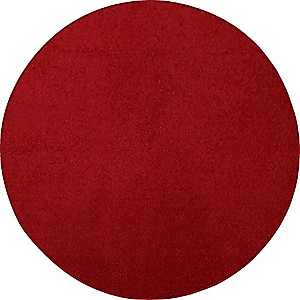 Ambiant Broadway Collection Solid Color Area Rugs Red - 4' Round