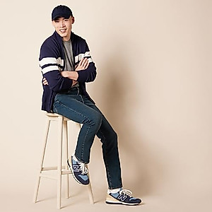 Amazon Essentials Men's Jeans, Slim Fit Stretch, Dark Wash, Bootcut, 42W x 28L