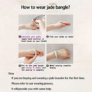 Taozyao 54mm Natural Green Jade Bracelet Bangle for Women Genuine with Certificate - Good Luck Bracelet - 100% Jade Stone Handmade Bracelets