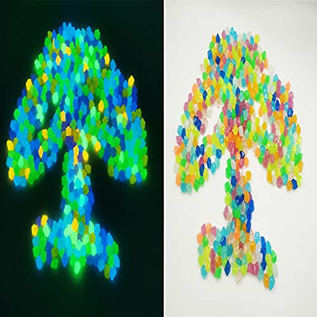 BallHull 1.4cm Decoration Fish Tank Gravel, Rocks Glowing in The Dark for Fish Turtle Tanks, Gardens, Flower Pots, 300 Pcs.