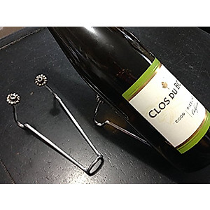 Wine Bottle Stand Or Holder For Display, Aluminum With Beads (Set Of 2)