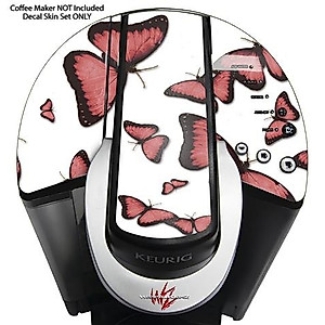 WraptorSkinz Decal Style Vinyl Skin compatible with Keurig K40 Elite Coffee Makers Butterflies Pink (COFFEE MAKER NOT INCLUDED)