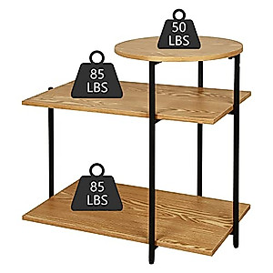 Babion Console Table with 1 Round table, Narrow Console Table Living Room, Entryway Table with 3-Tier Storage Shelves, Sofa Table/Living Room Tables for Couch, Hallway, Kitchen, Foyer