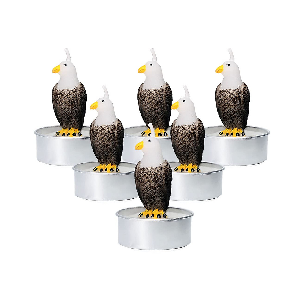Eagle Tealight Candles, America Eagle Tea Light Candle for Birthday Gifts, Stands for Free, Powerful and Courageous, Ideal for Home Decor, Party，Brithday Gift, Cake Decoration, Wedding, 6 Pieces