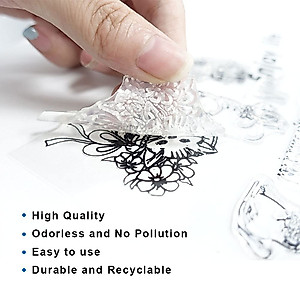 Hying Christmas Holly Berry Leaves Clear Stamps for Card Making Scrapbooking, Xmas Pine Leaves Rubber Stamp Tress Leaves Stamps for Crafting Photo Album Decorations