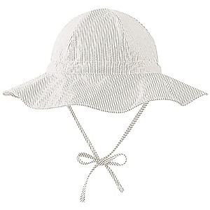 Zando Baby Girl Sun Hat Infant Wide Brim Hats Baby Boy Beach Hat UPF 50+ Toddler Caps for Boys Girls Baby Bucket Hat Beige 0-6 Months