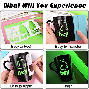 WRAPXPERT Glow in The Dark Permanent Vinyl Roll, Lime Green Glow in The Dark Vinyl for Wrap,Stickers,Decal,Lettering,12" x5ft