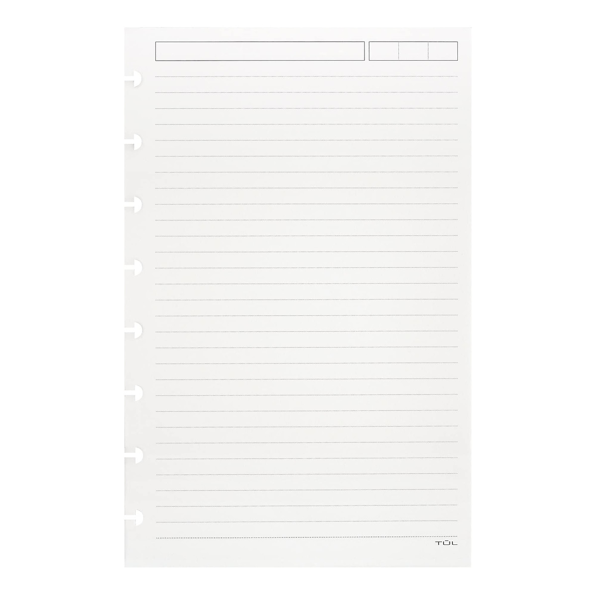 TUL Custom Note-Taking System Discbound Refill Pages, 5.5" x 8.5" Junior Size, Narrow Ruled, 100 Pages (50 Sheets) White