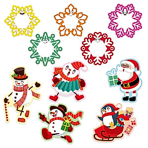 44 Pieces 6"-8" Christmas Cut-Outs Bulletin Board Decorations Assorted Xmas Cartoon Accents Cutouts for Bulletin Board Classroom School Home Holiday Christmas Party