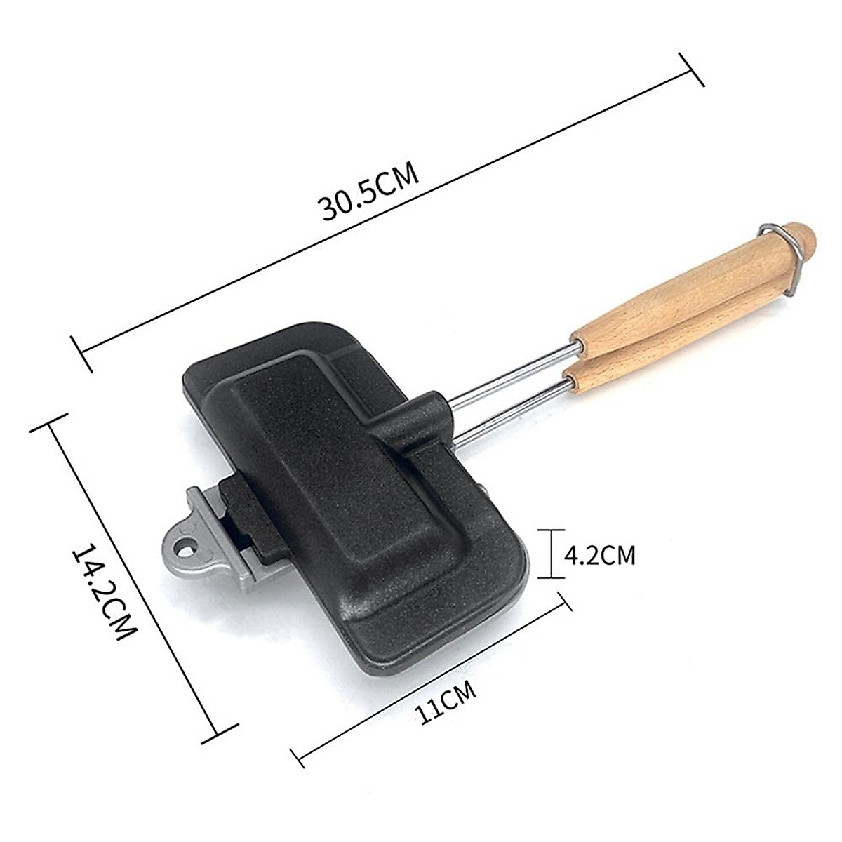 Mini Sandwich Maker,Pie Maker, Hot Dog Toaster With Detachable Handles Campfire Cooking Equipment Pie Irons for Camping Cast Iron Mountain Pie Maker