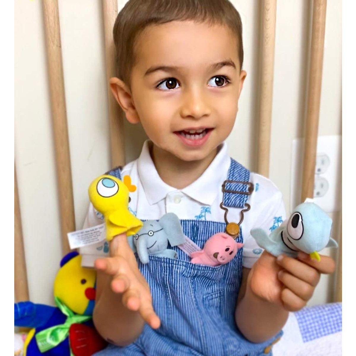 YOTTOY Mo Willems Collection | The Pigeon & Duckling Set of 2 Finger Puppets in Package