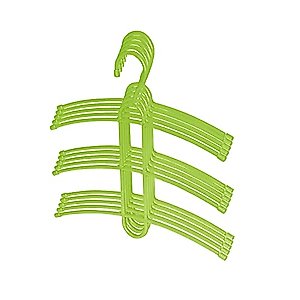 Multiple Shirt Hangers in One Space Saving Plastic 5 Pack Durable Multi Functional Non Slip Clothes Hangers Closet Organizers for Coats Jackets Pants Dress Scarf Dorm Room Baby (Green, One Size)