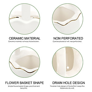 HEMOTON Ceramic Utensil Holder Caddy Organizer: Kitchen Flatware Silverware Tableware Container Holder Chopsticks Storage Basket Cup for Spoon Forks Dining Table Black