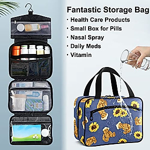 Naanle Medicine Storage Bag Sunflower Bear Empty Large Family First Aid Box Pill Bottle Organizer for Home Office Car Outdoor Travel Camping Emergency Medical Supplies