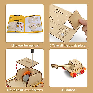 STEM Kits for Kids Age 8-10 10-12, 6 Set Wood Building Projects Crafts Science Model Car Kits for Kids Age 8-12 5-7, Wooden 3D Puzzles, STEM Toys for Boys 7 8 9 10 12 13 Year Old Birthday Gifts