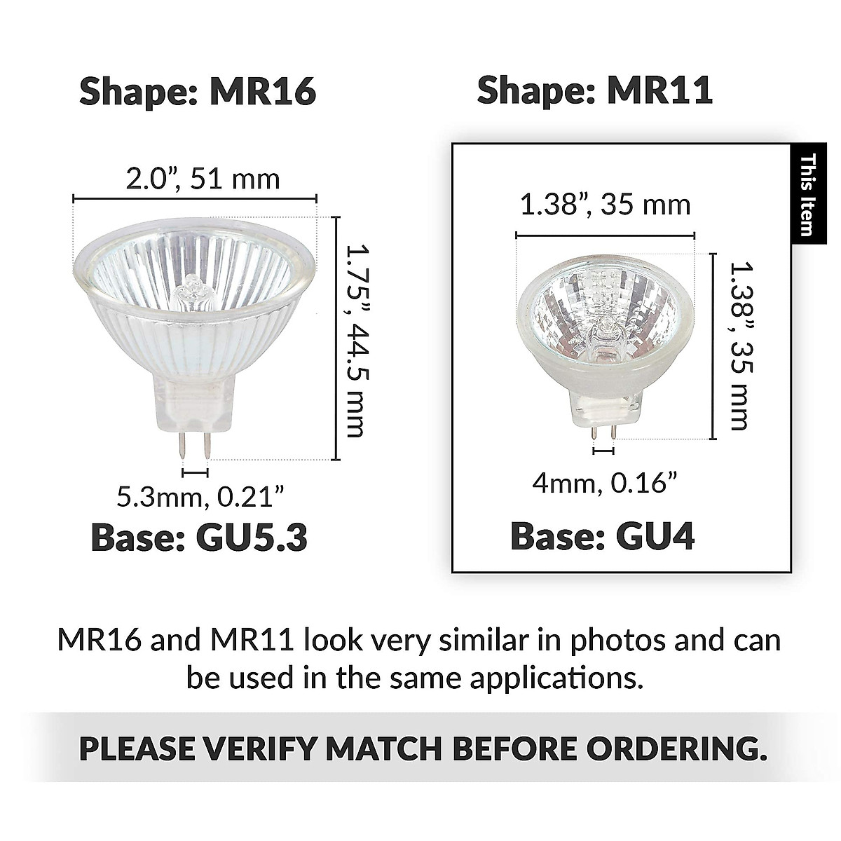 Simba Lighting MR11 Halogen 20W 12V FTD Spotlight Light Bulbs (6 Pack) 2-Pin 220lm for Landscape, Accent, Track Lights, and Fiber Optics, GU4 Bi-Pin Base, Glass Cover, Warm White 2700K Dimmable
