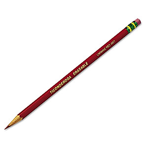Ticonderoga Erasable Checking Pencils with Eraser, Pre-sharpened, Red, 12-Pack (14259)