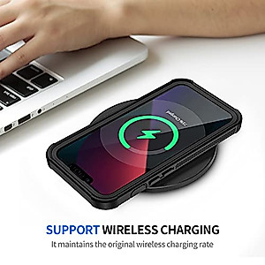 seacosmo iPhone 13 Mini Case 5.4 Inch, Full Body Shockproof Cover [with Built-in Screen Protector] Slim Lightweight Heavy Duty Fit Bumper Protective Phone Case for iPhone 13 Mini - Black/Clear