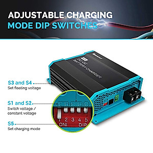 Renogy 12V 40A DC to DC On-Board Battery Charger for Flooded, Gel, AGM, and Lithium, Using Multi-Stage Charging in RVs, Commercial Vehicles, Boats, Yachts, 40A