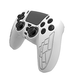 Silicone Cover Thickened Case for Sony PS5 Controller Skin Anti-Slip Grip Case for PS 5 DualSense Controller Dustproof Protector Shell with 10 Pro Thumb Grips (White -Thicken)