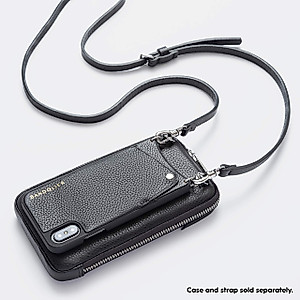 Bandolier Expanded Zip Pouch - Black/Silver - Phone Case & Strap Sold Separately