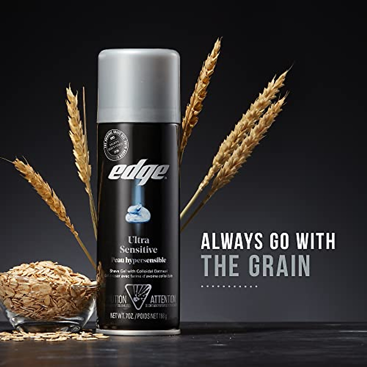 Edge Shave Gel for Men, Ultra Sensitive with Colloidal Oatmeal, (6 Pack) - Shaving Gel For Men That Moisturizes, Protects and Soothes To Help Reduce Skin Irritation