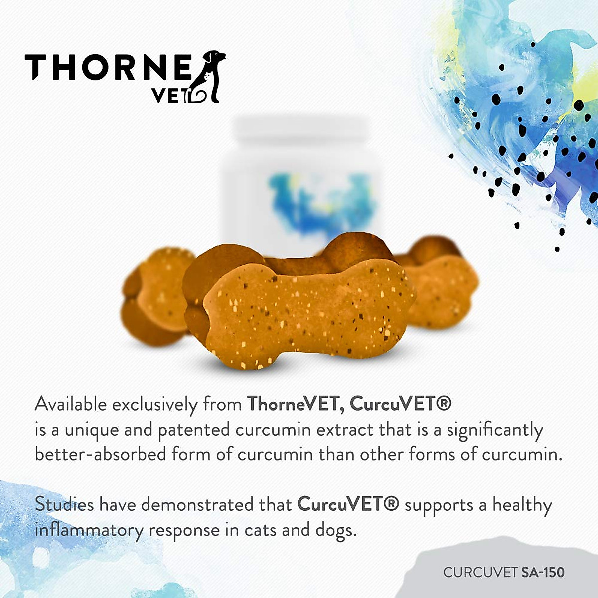 ThorneVET CurcuVET-SA150 – Joint, Muscle, Liver & GI Support for Medium & Large Dogs, 90 Soft Chews