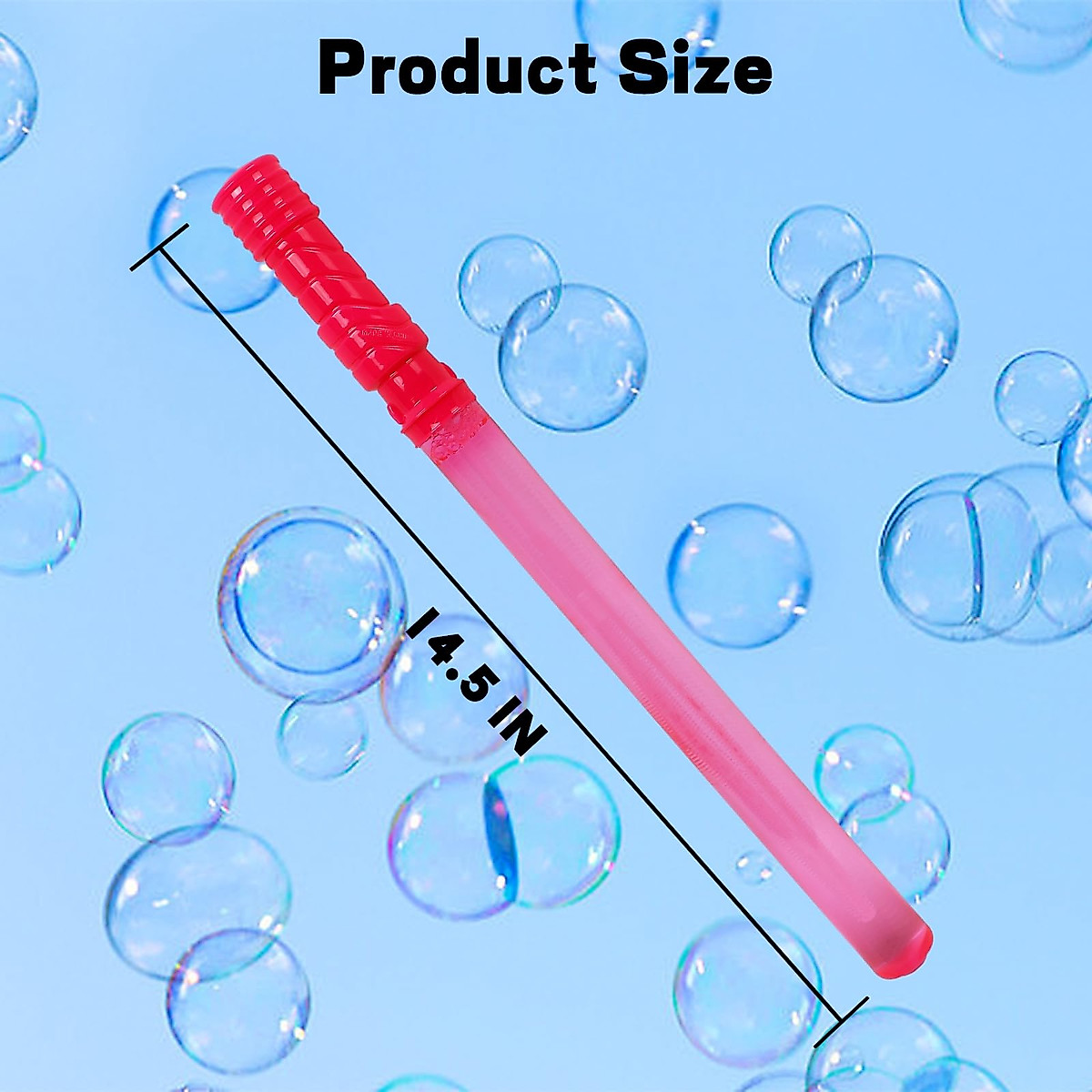 MorTime 24 Pack Bubble Wands for Kids, 8 Colors Bubbles Stick Bulk, 14.6" Easter Party Favor Summer Toy for Children