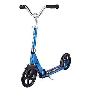 Micro Kickboard - Micro Cruiser - Two Wheeled, Fold-to-Carry Swiss-Designed Micro Scooter for Kids with Smooth Glide Large Wheels for Ages 6+ (Blue)