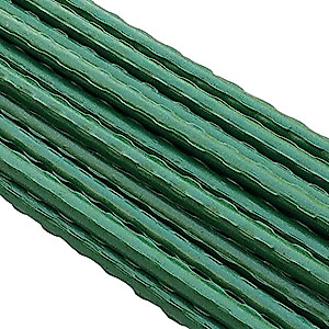 Arlai 45cm/1.48 Ft Garden Stakes, Plastic Coated Steel Plant Stakes Sturdy Tomato Stakes, Pack of 25