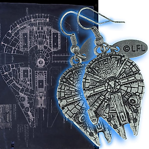 Star Wars Millennium Falcon 3D Dangle Earrings