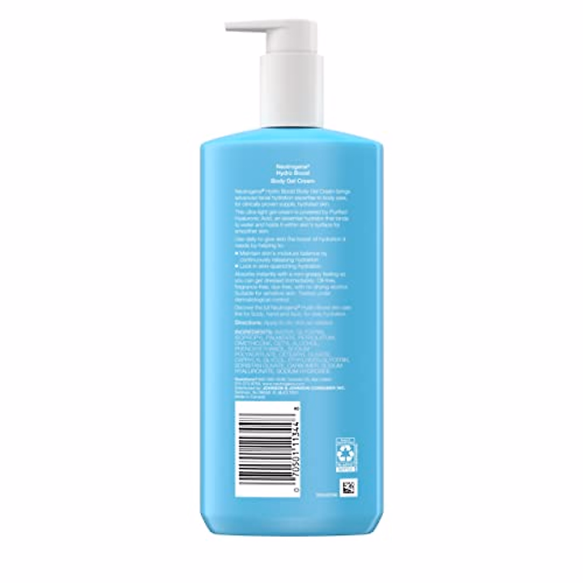 Neutrogena Hydro Boost Fragrance-Free Body Gel Cream with Hyaluronic Acid, Non-Greasy, Fast Absorbing Moisturizer & Hydrating Full Body Cream for Sensitive Skin, Paraben-Free, 16 oz (Pack of 3)