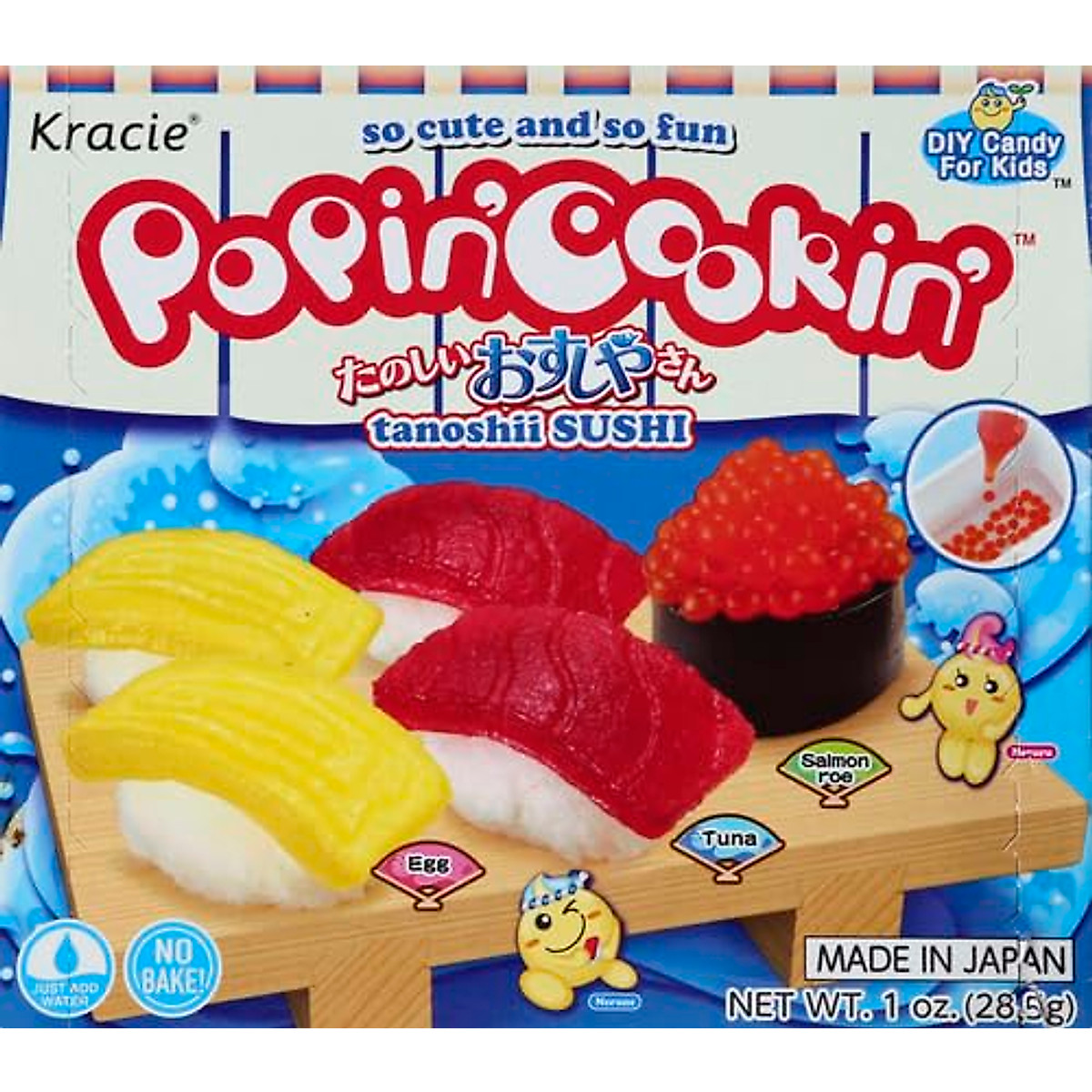 Kracie Popin' Cookin' DIY Candy Sushi Kit, No Bake, 1 Ounces (Pack Of 1)