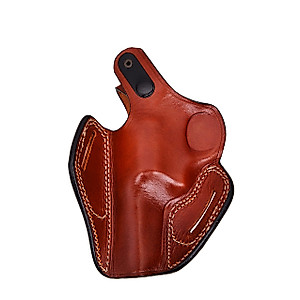 Leather Holster for Taurus 856 Defender 3" Barrel, OWB Thumb Break, Genuine Leather, Right Handed, ShnLeather (Brown)